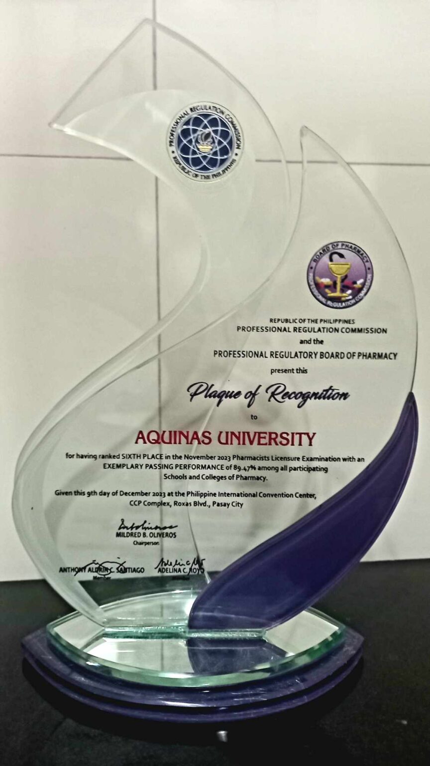 PRC COMMENDS UST-LEGAZPI FOR EXEMPLARY PERFORMANCE AT THE NOVEMBER 2023 ...